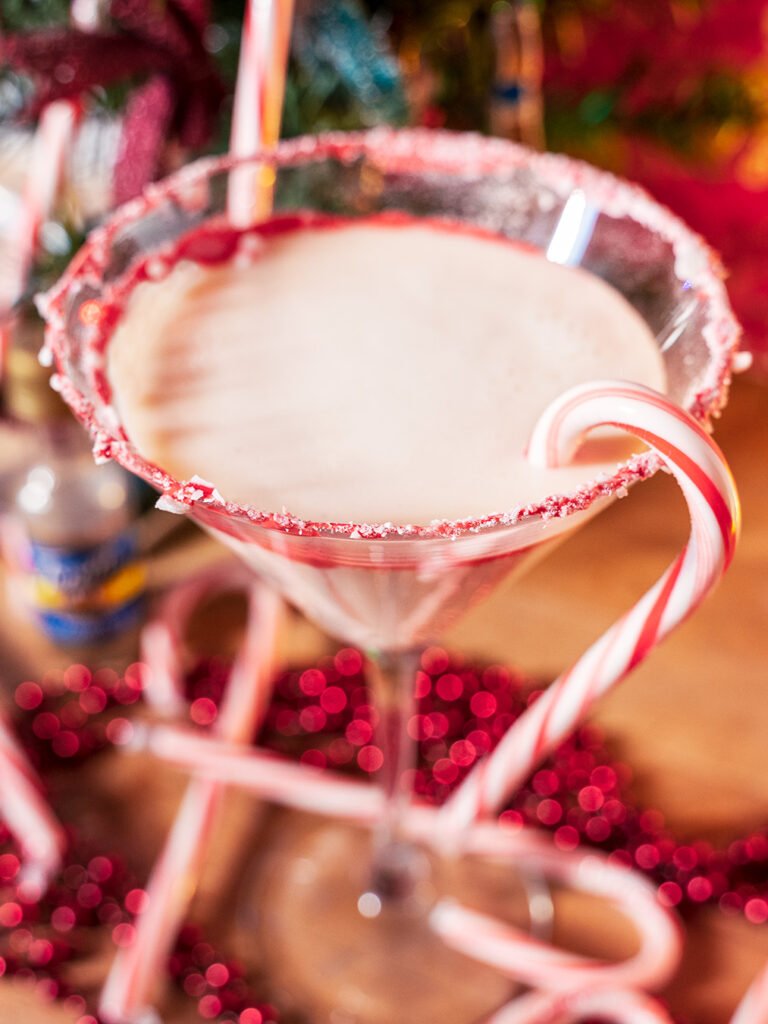 Creamy, Peppermint-y Candy Cane Mocktail - Mocktailista